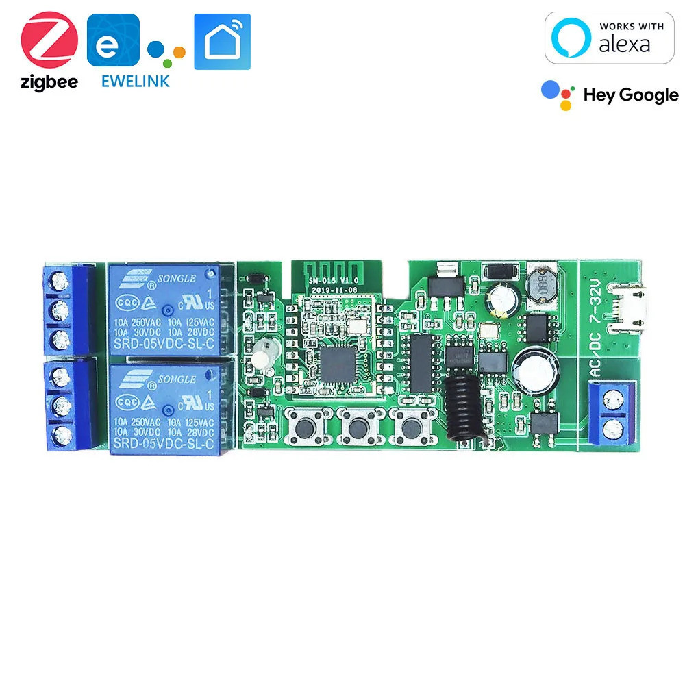 [NEW] Zigbee 2-gang 5v 12v 24v Smart Inching Relay Switch, Works With ...