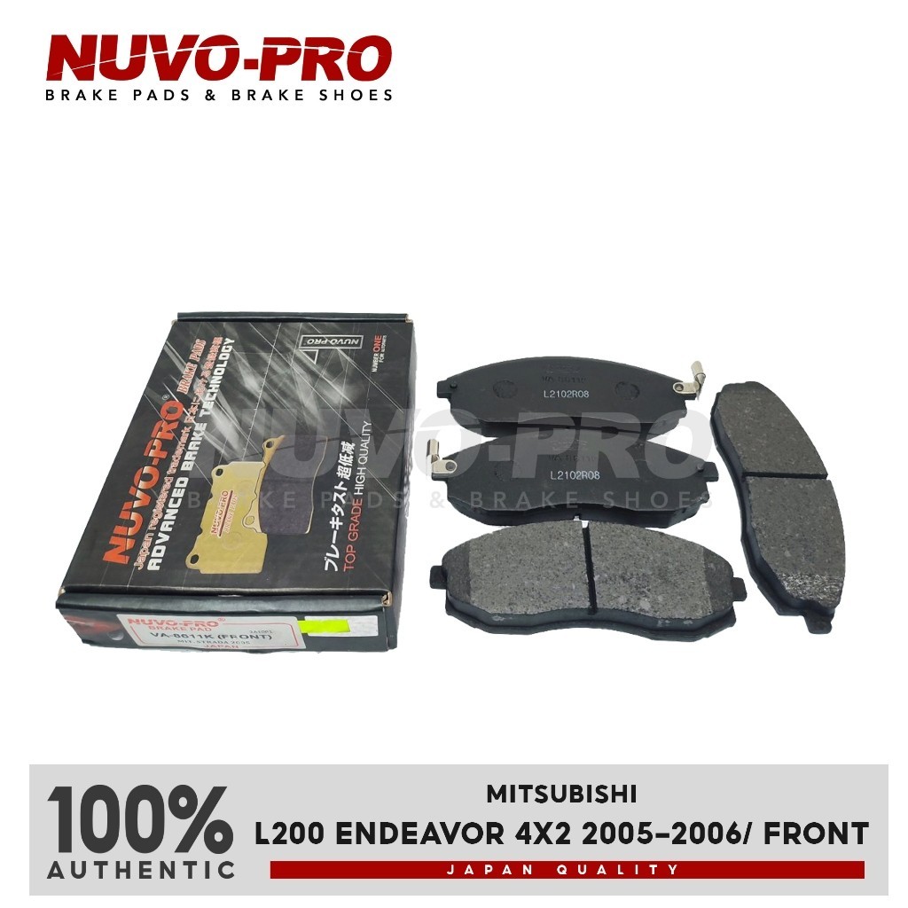 NUVO BRAKE PAD MITSUBISHI L200 ENDEAVOR 4x2 2005-2006 VA-8611K 1pc ...