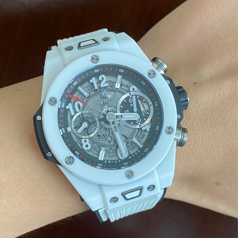 Big Explosion Series White Ceramic Automatic Mechanical Chronograph Men ...