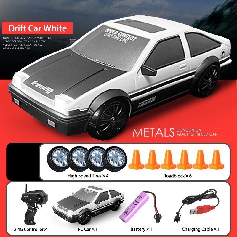 4WD RC Drift Car Toy Remote Control Car 2.4GHz 15km/h High Speed ED ...