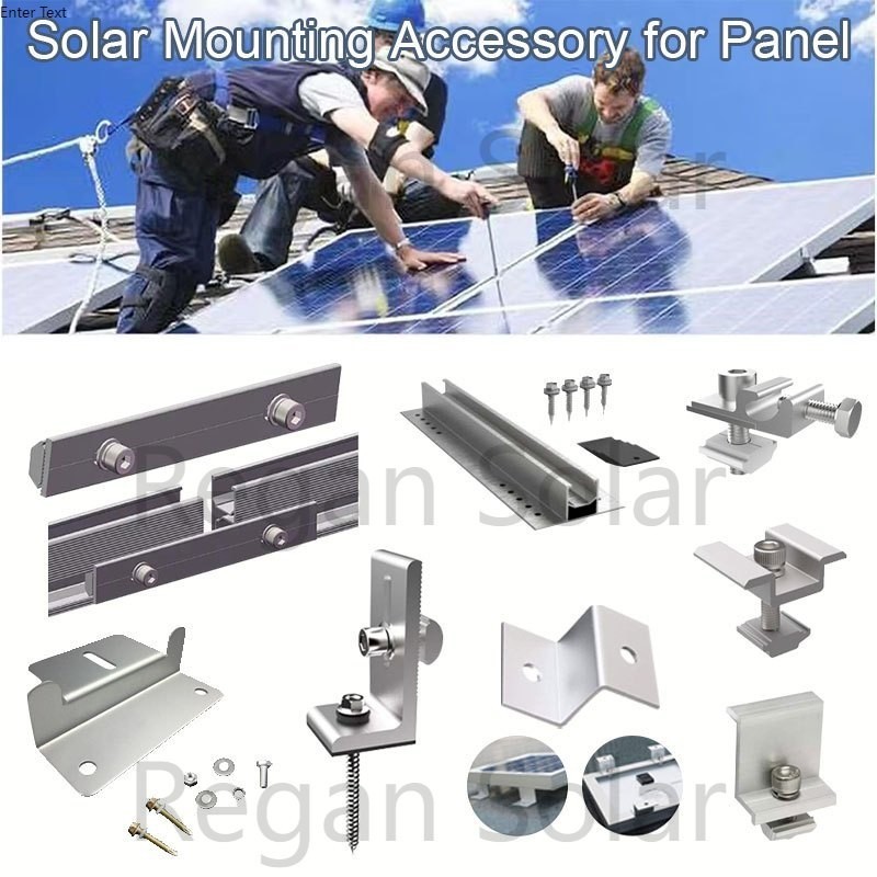 Solar Panel Mounting Accessory for L Foot Mid Clamp End Clamp Aluminum ...
