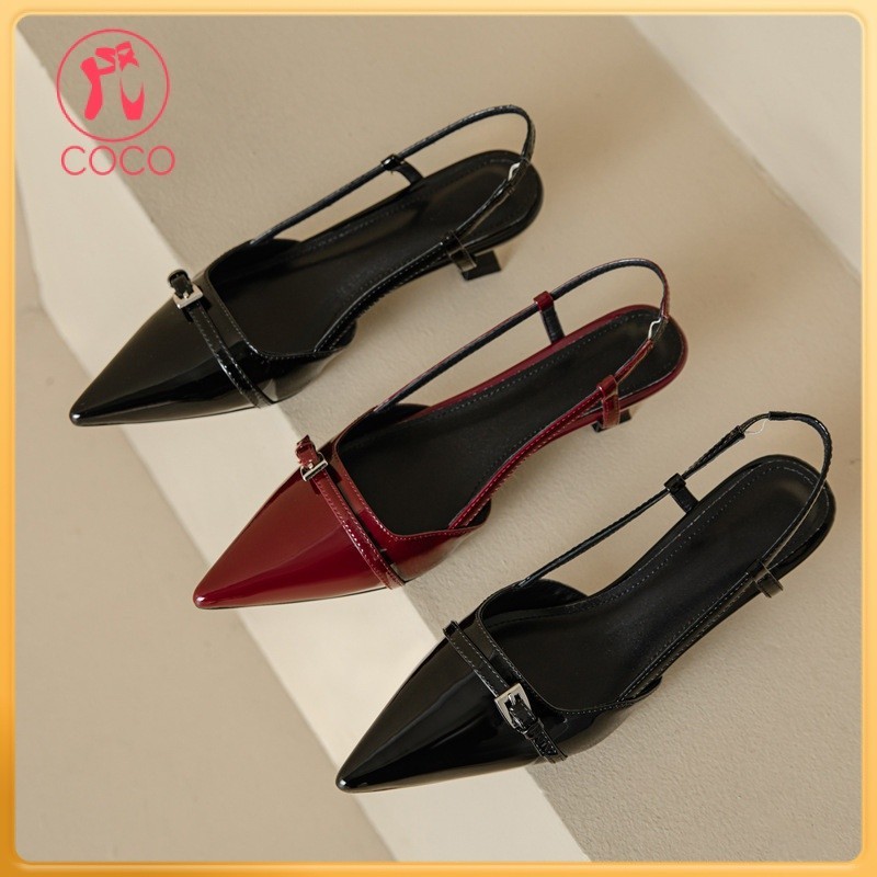 JKBH New Summer Pointed Heels 2 inch Stiletto Patent Leather Ssandals ...