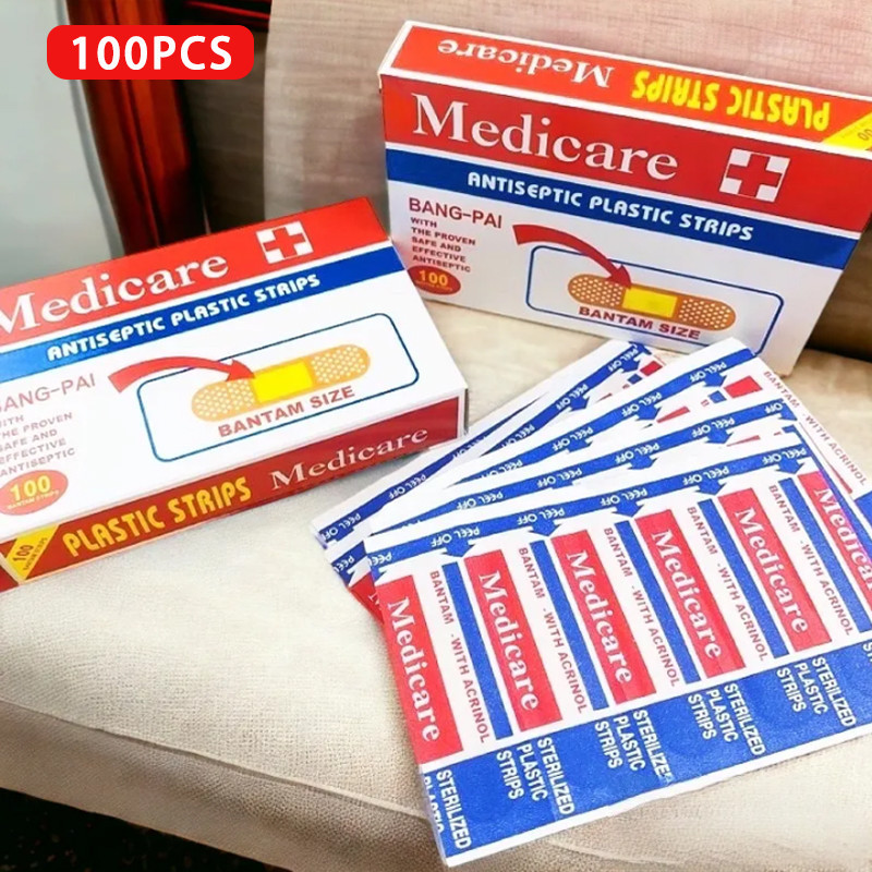 100PCS Medicare Antiseptic Bandage Band Aid First Aid Kit Breathable ...