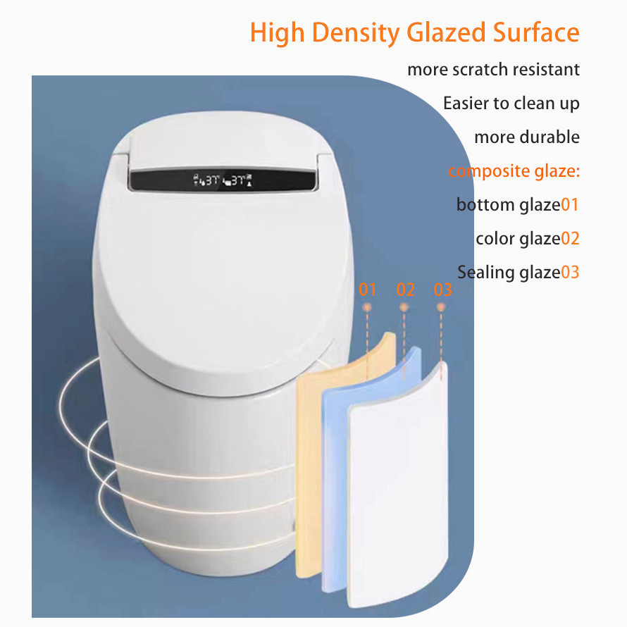 Automatic Smart Toilet Instant Heat Toilet Without Water Tank 5.5-inch ...