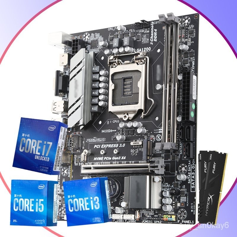 RQH410 B460 LGA 1200 Motherboard Intel Core i7 10700 i5 10400F CPU i3 ...