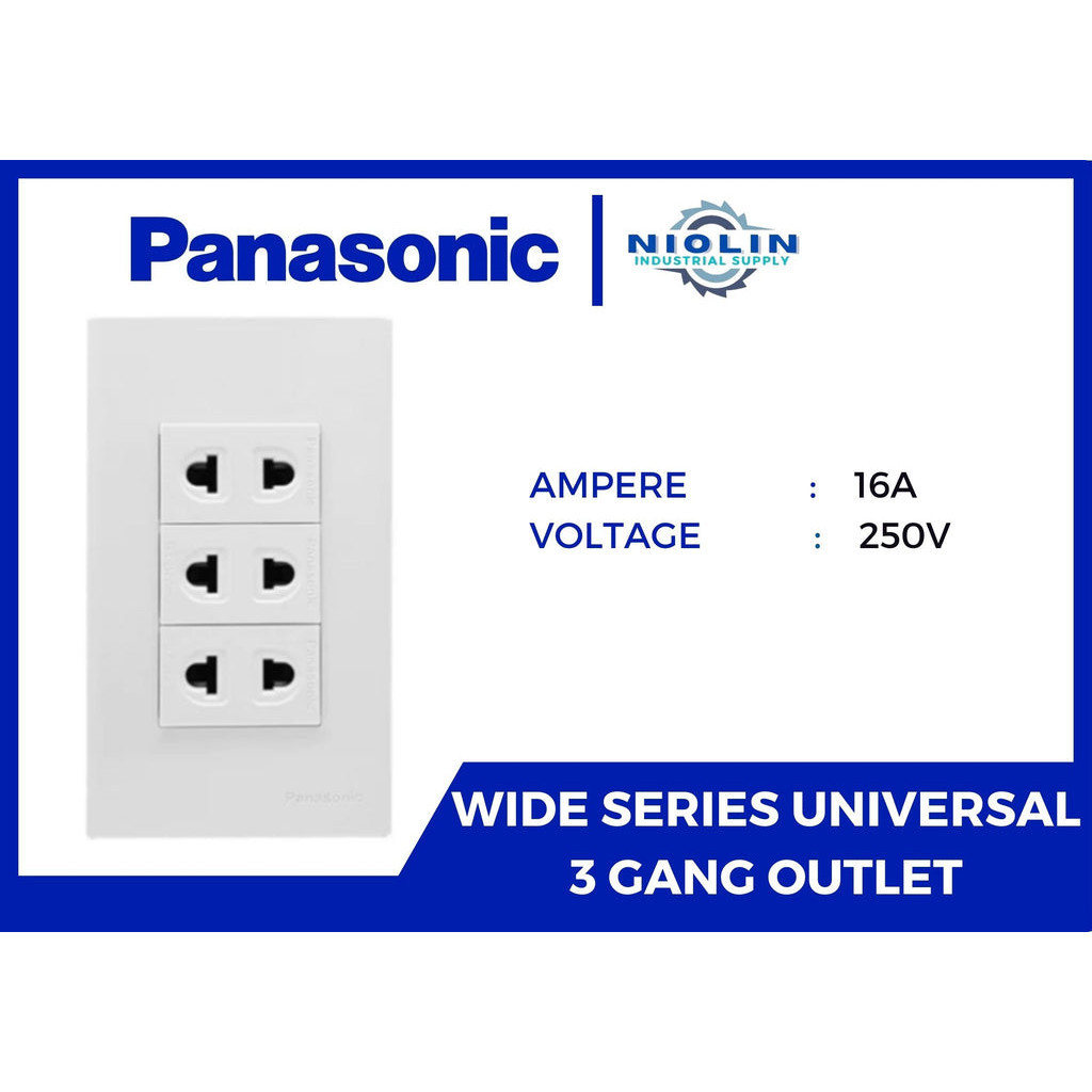 Panasonic Wide Series Universal 3 Gang Outlet | Shopee Philippines