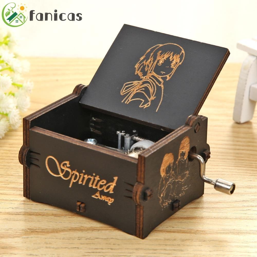 Vintage Exquisite Wooden Hand Cranked Music Box Home Crafts Kids Gifts ...