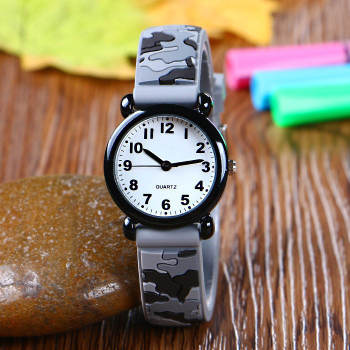 Cartoon camouflage boys' children's watch, primary school student army ...