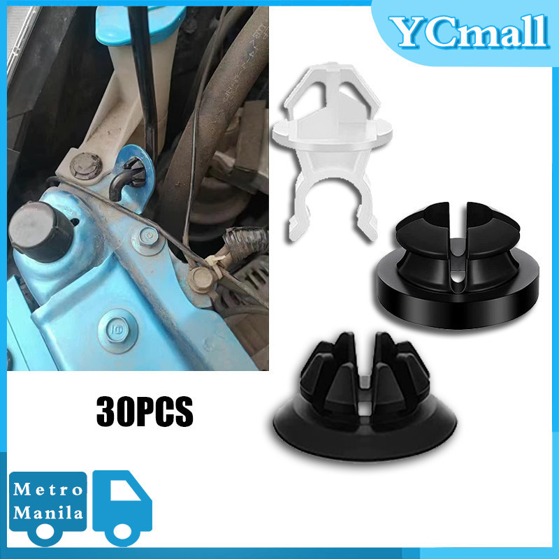 30Pcs/Set White/Black Plastic Car Hood Support Bracket Clips Honda ...