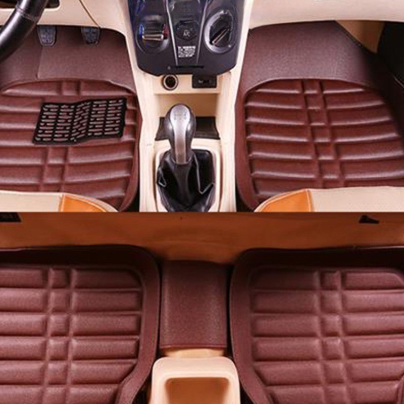 5Pcs Universal Car Floor Mats PU Leather Car Carpet Foot Pads Auto ...