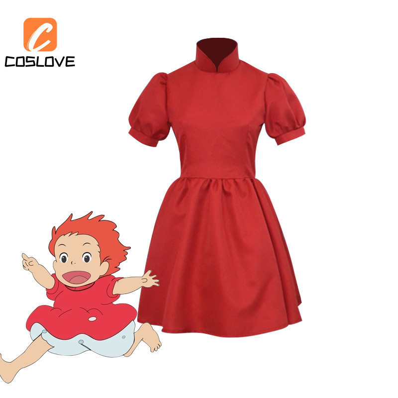 Anime Movie Ponyo on The Cliff Ponyo Cosplay Clothing Dress Full Set ...