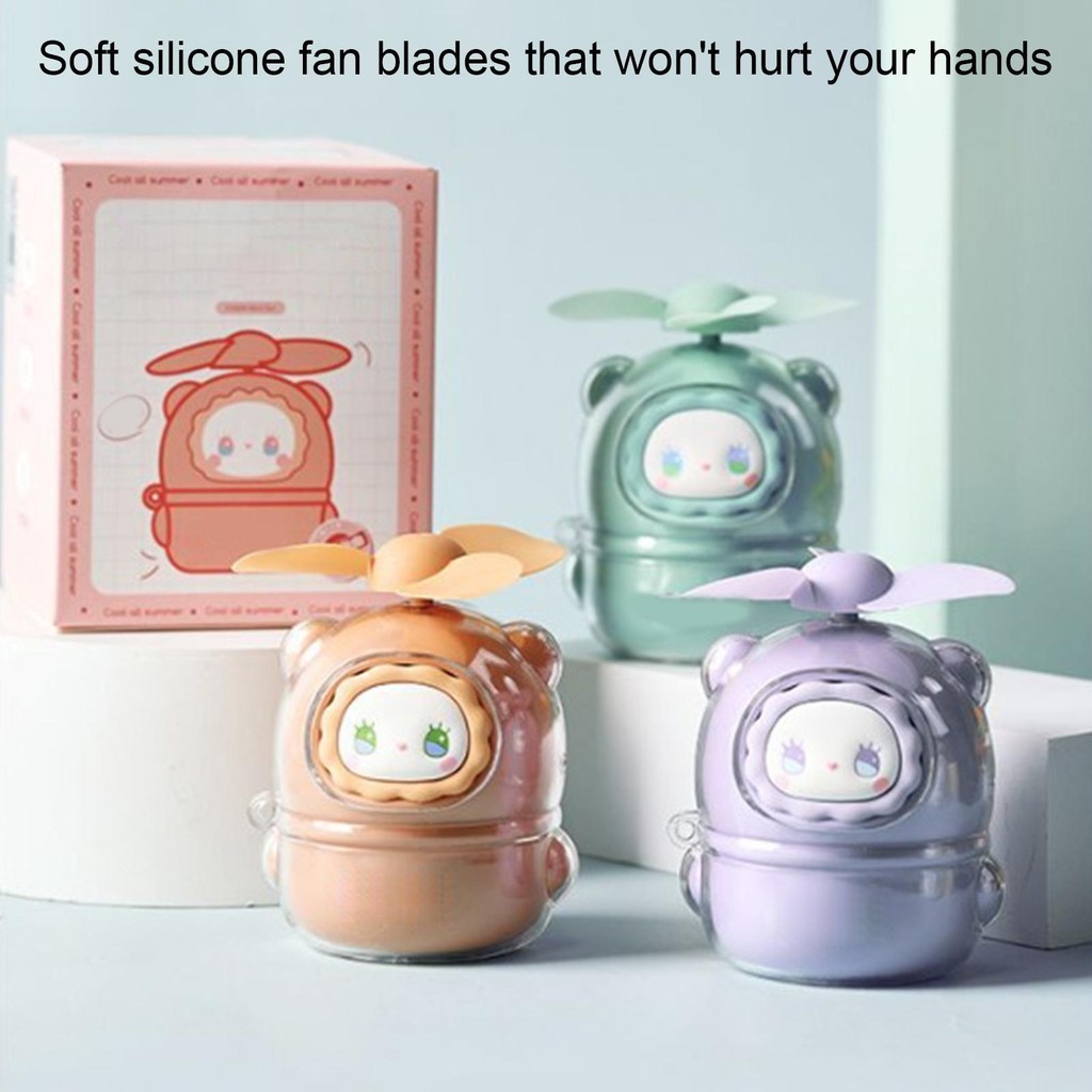 EMMA Desk Fan Cute Small Handheld Fan For Tabletop Silent Motor Design ...