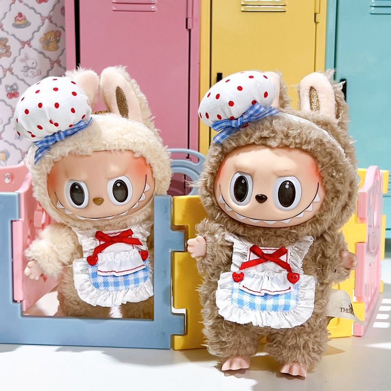 Cute labubu Clothes Doll Ready Stock Little Chef Hat Cute Dress Up ...