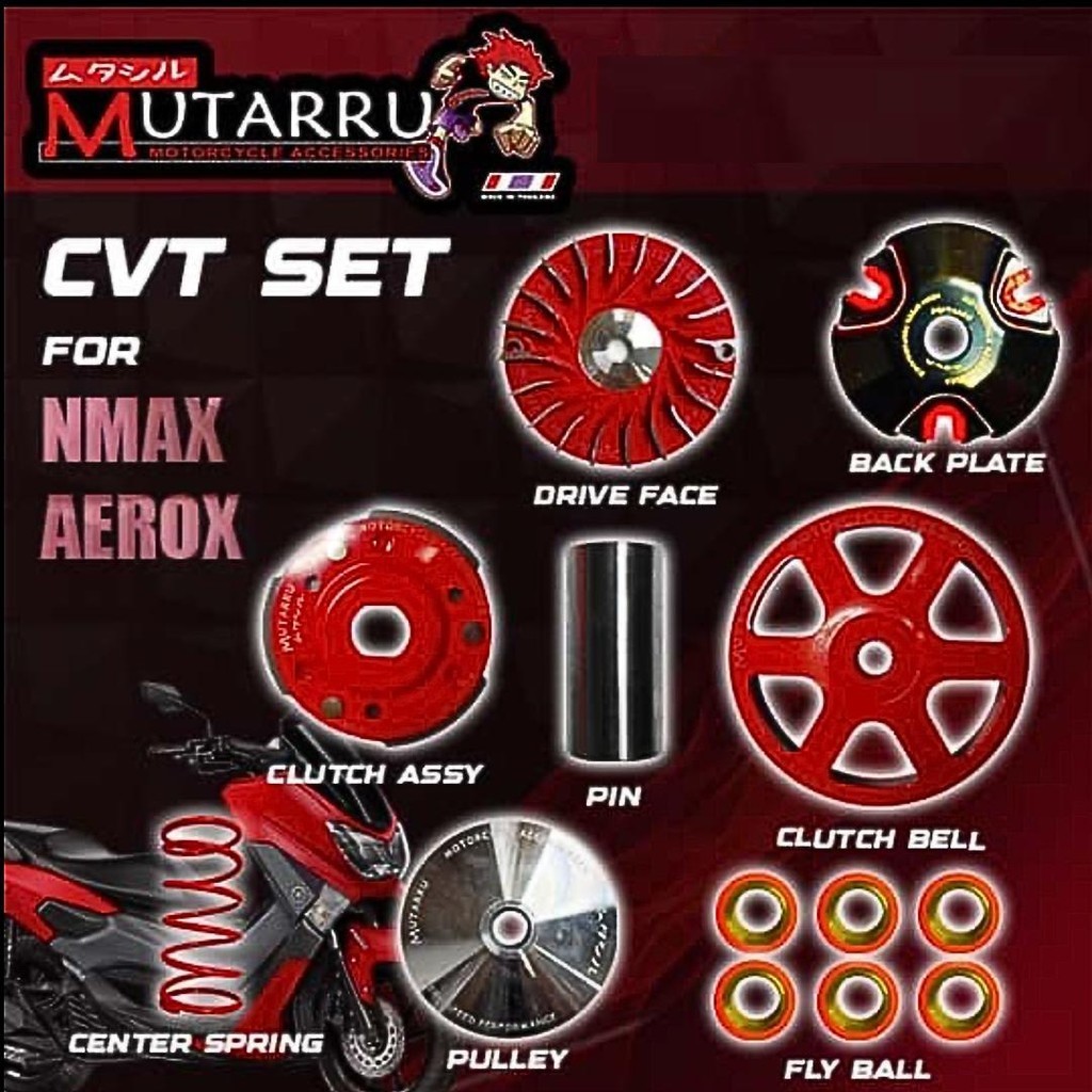 MUTARRU CVT SET FOR NMAX,AEROX,MIO,CLICK,PCX,ADV,BEAT.FI | Shopee Philippines