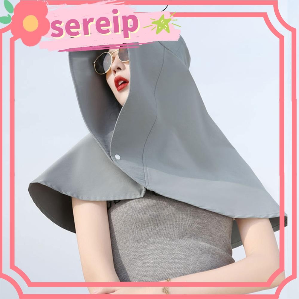 SEREIP Sun Hat, With Snap Button Neck Guard Shawl Fisherman Hat, Face ...