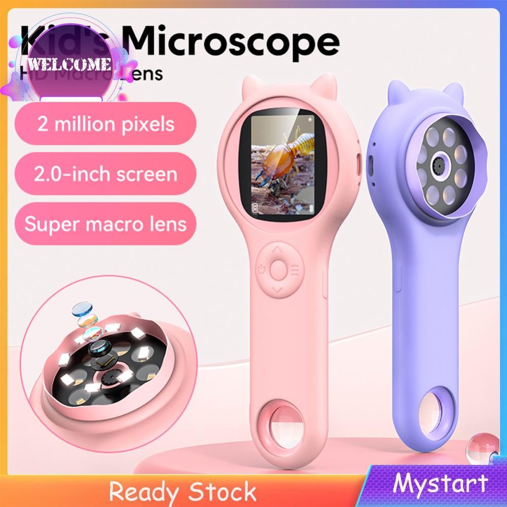 500X Handheld Digital Microscope 2 Inch IPS Screen Children Electronic ...