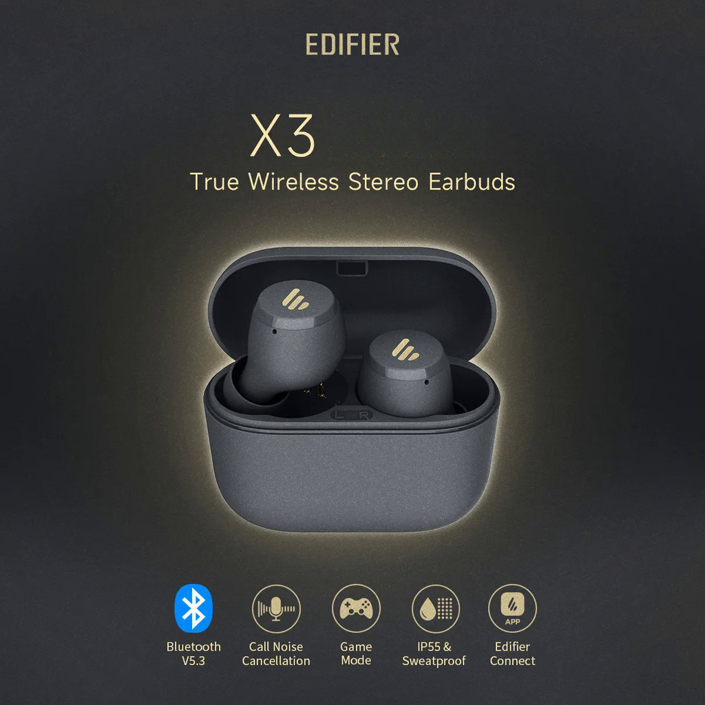 Edifier X3 Air Wireless Earbuds with App Control - Bluetooth V5.3 | Built In Mic l IP55 l Touch ...