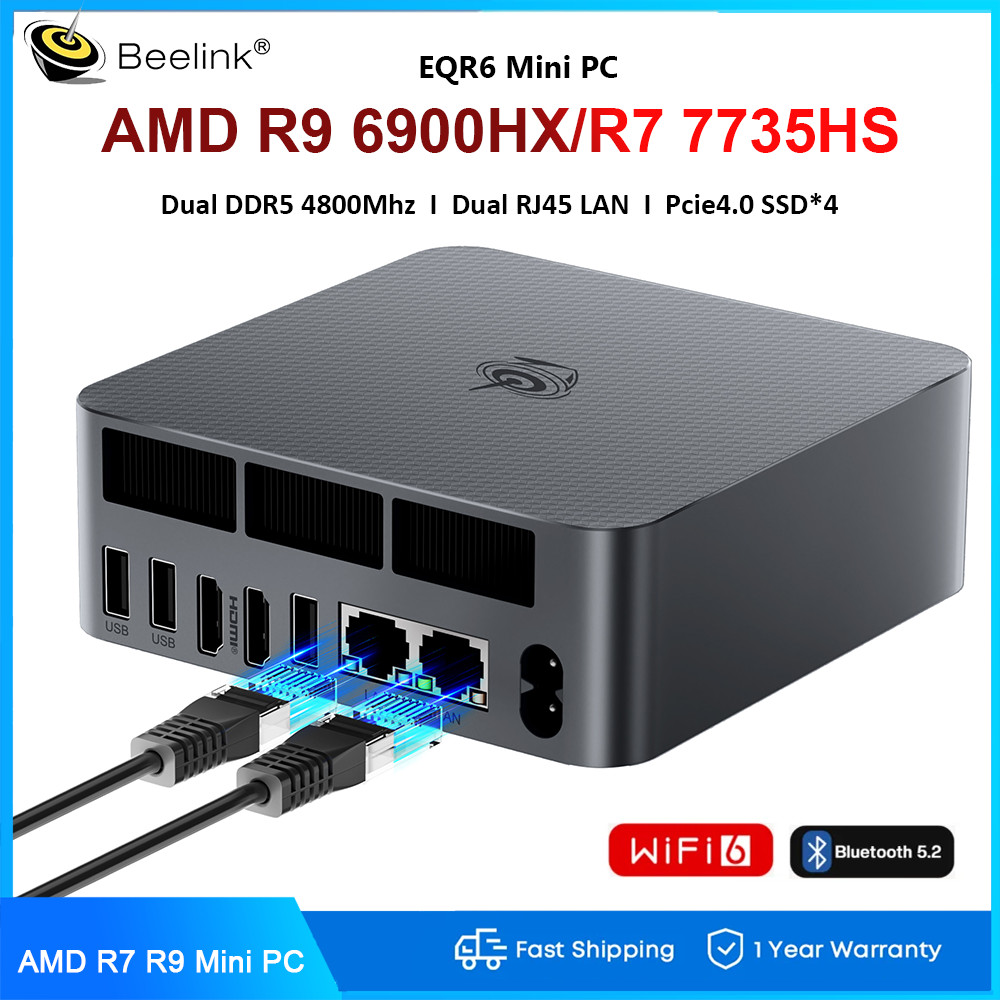 Beelink EQR6 Mini PC AMD Ryzen9 6900HX 24GB DDR5 1TB PCle 4.0 SSD Mini ...