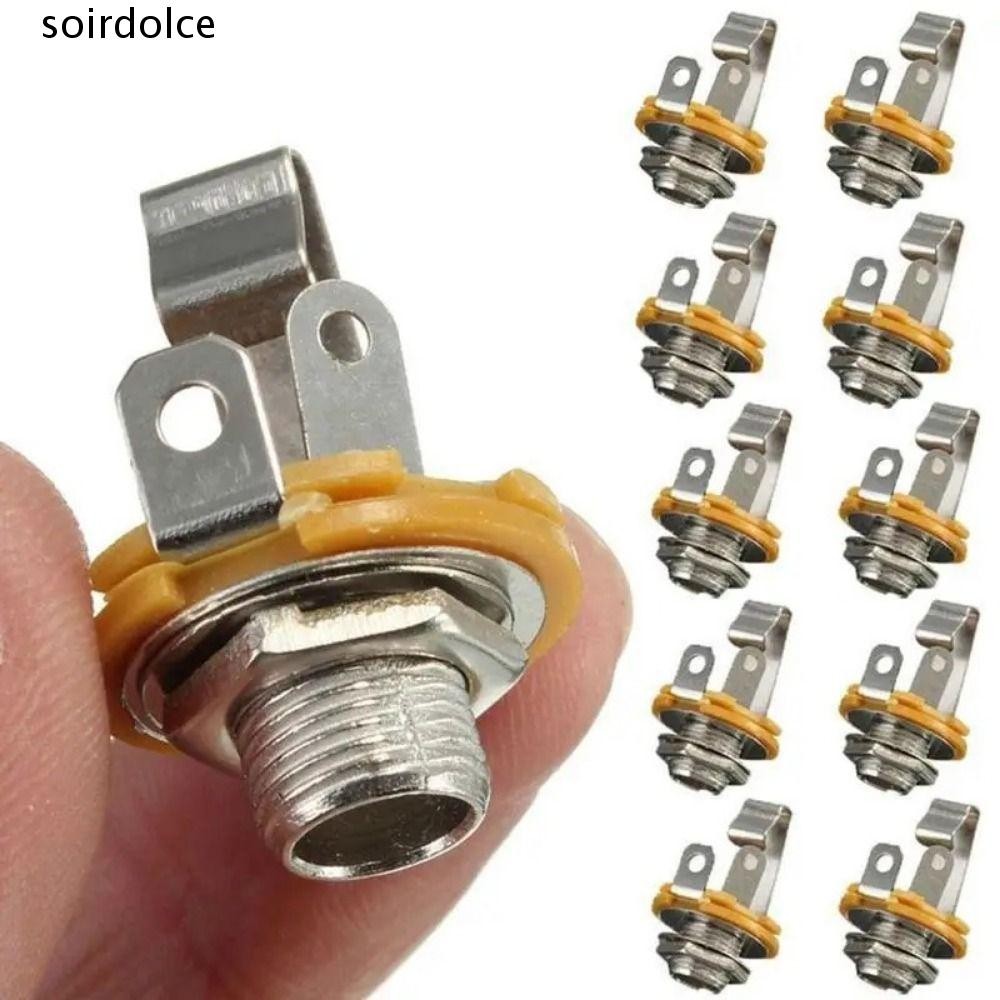 SOIRDOLCE 10pcs Electric Guitar Input Jack, Plug Socket 1/4" (6.35mm ...