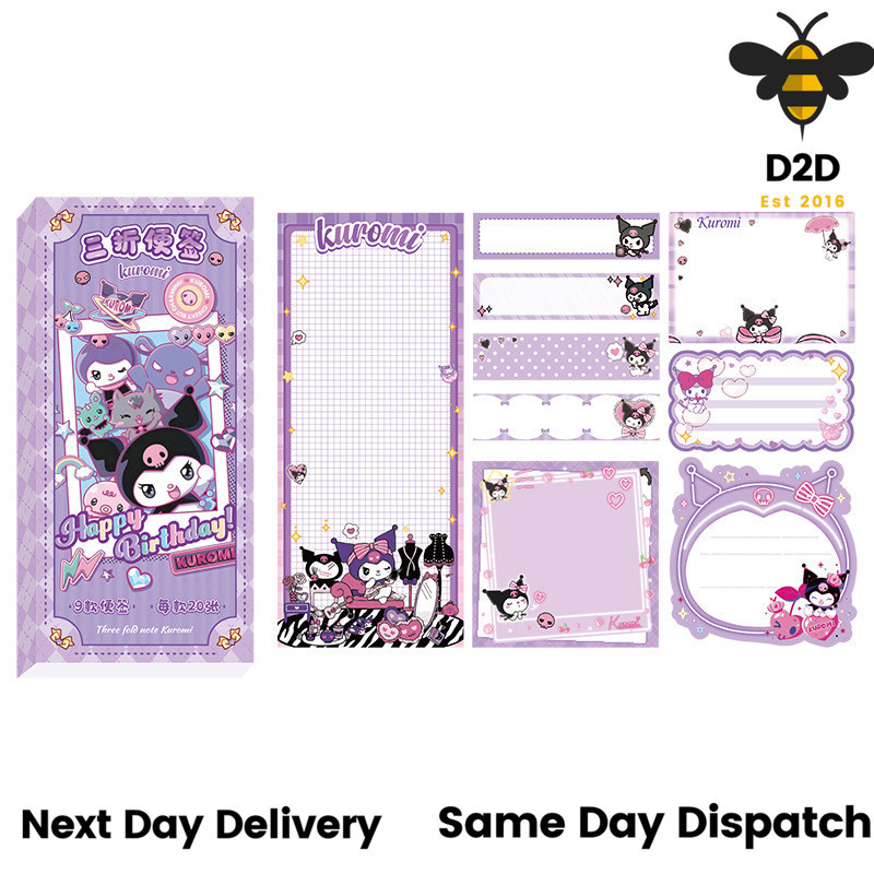 High-Quality Sanrio Notepad Set - Kuromi, Melody, Cinnamoroll, Pochacco ...