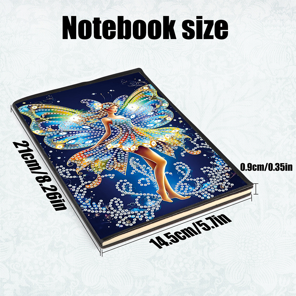 50 Pages A5 Special Shaped Elf Face 5D DIY Mosaic Drill Notebook Craft ...