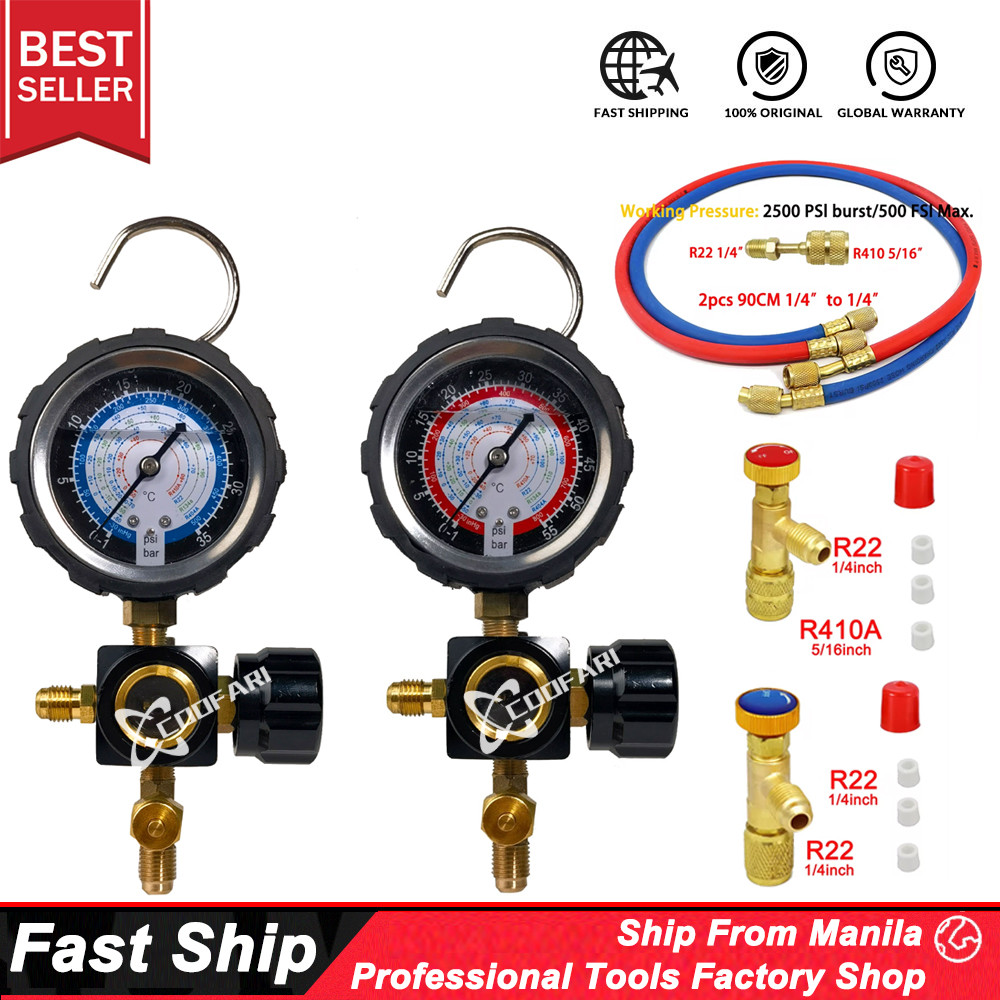 R410a Diagnostic Manifold Freon Gauge Set High Pressure A/C ...