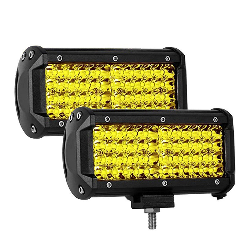 Cross-border Car LED Spotlight 4 Row 48 Beads Wide Voltage Work Light ...