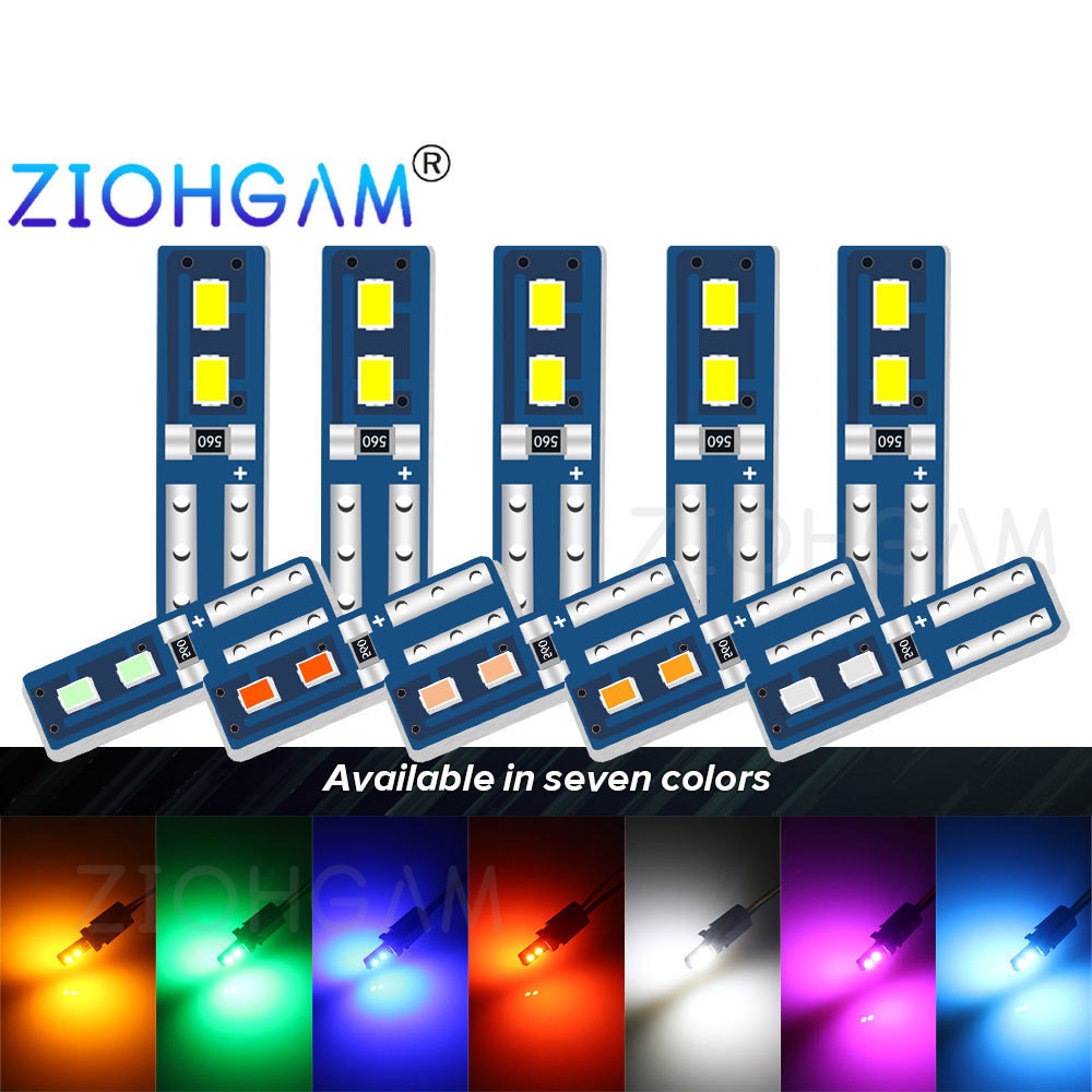ZIOHGAM 5PCS 10PCS Car Dashboard Led Bulb T5 W3W Meter Map Plate Panel Bulbs 17 73 74 2721 ...
