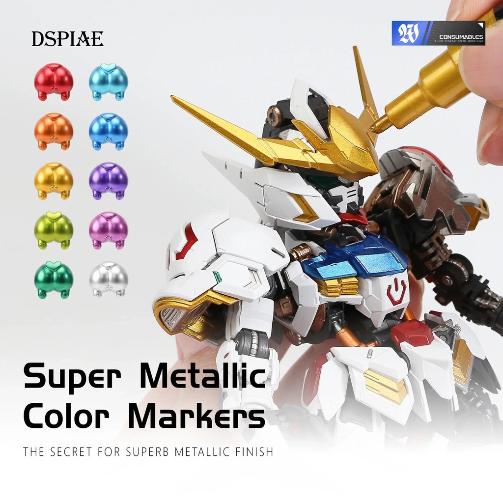 DSPIAE 12pcs MKA Super Metallic Color Markers Pen Kit Dual Tips for ...