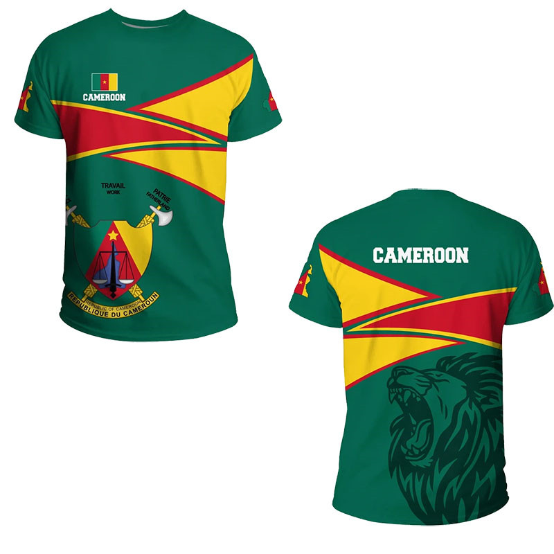 Africa Cameroon Flag Map 3D Printed T Shirt For Men Clothes National ...