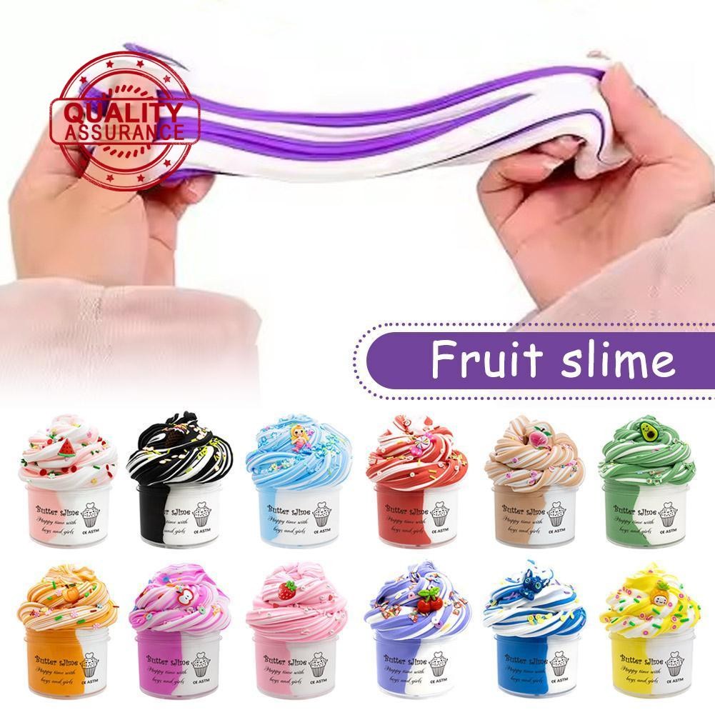 70ml Fruit Cake Slime Clay DIY Soft Cotton Slime Kit Cloud For Kids ...