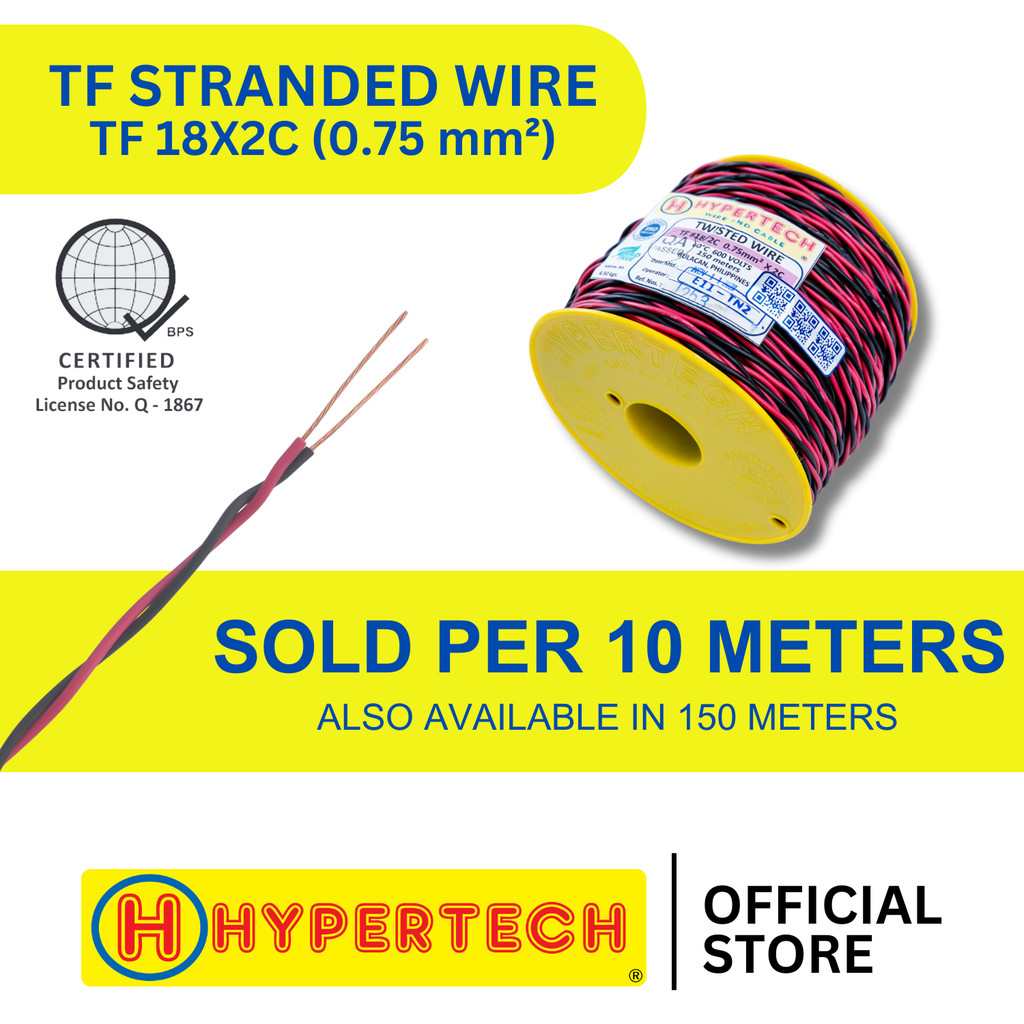 HYPERTECH TF Twisted Wire #18X2 - 10 Meters - Stranded - Pure Copper ...