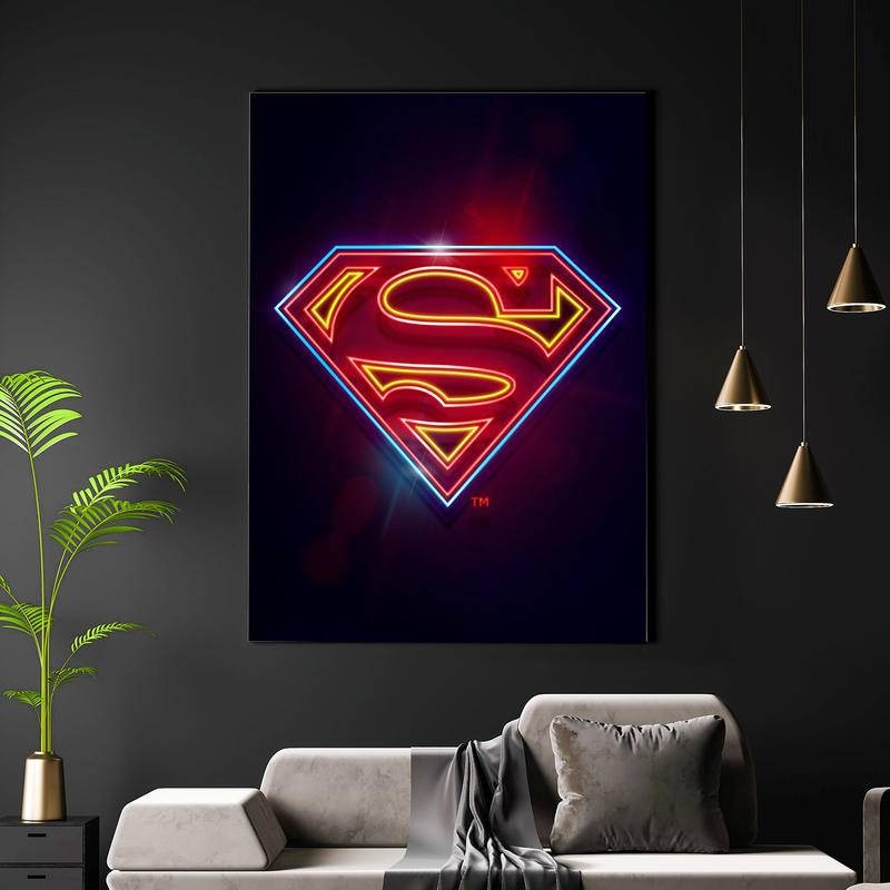 Inspiring Symbols Of Hope Superman Neon No Framed Art Home Wall Decor ...