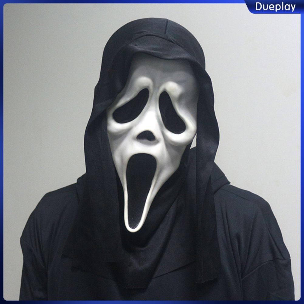 GG+[Dueplay] Halloween Ghost Scream Mask Party Scary Ghost Face Latex ...