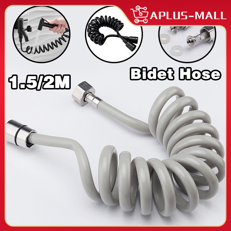 1.5/2m Bidet Hose Spring Flexible Shower Hose Retractable Shower Spring ...