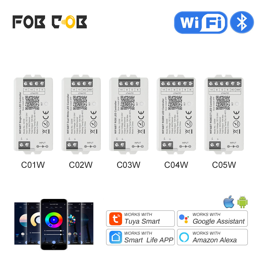 Smart Home Led RGB Controller,Wifi Switch for DC12-24V CCT RGBW LED ...