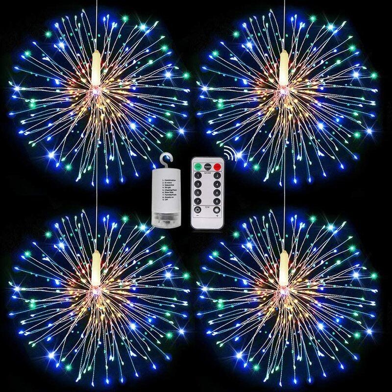 PP+【beauty-sunshine】180/120LED Firework String Lights 8 Mode Explosion ...