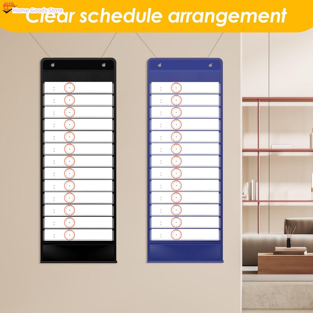 Daily Schedule Pocket Chart Scheduling Pocket Chart with 18 Reusable ...