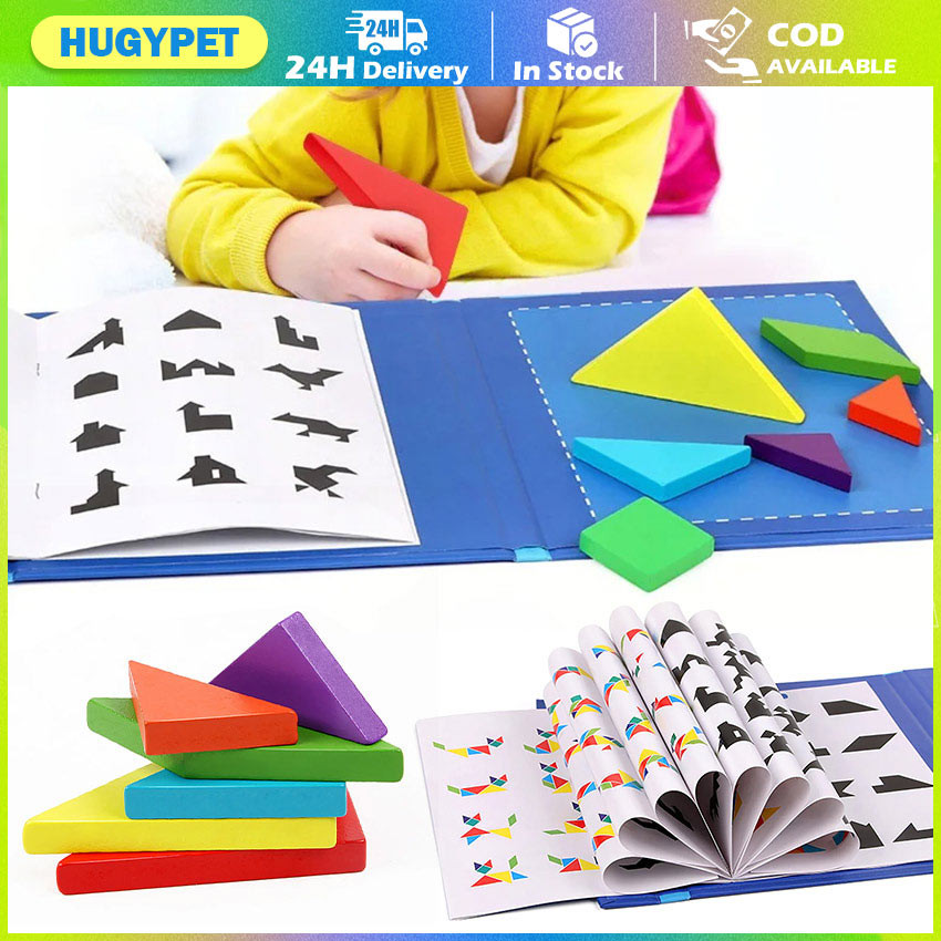Magnetic Tangram Puzzle Book Educational Toys For Children Baby Kids ...