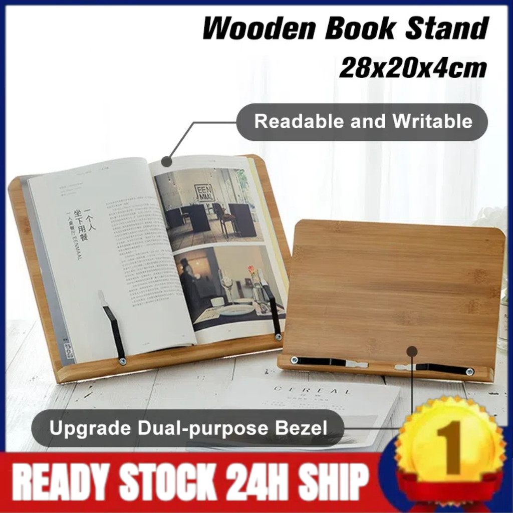 Wooden Book Holder Stand Foldable for Reading Adjustable Bookstand ...