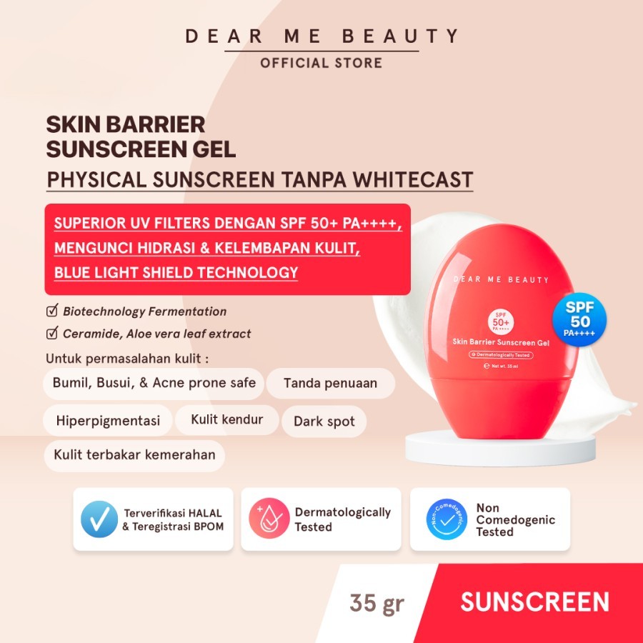 Dear Me Beauty Skin Barrier Physical Sunscreen SPF 50 PA+++++ | Shopee ...
