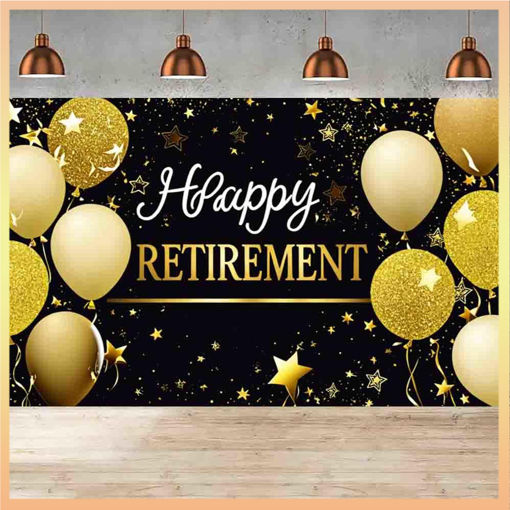Retirement Party Decoration, Oversized Fabric Retirement Logo Banner ...