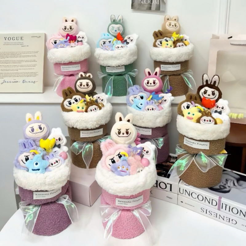 Bouquet Labubu Bouquet Doll , Cute Cartoon Labubu Plush Doll Bouquet ...