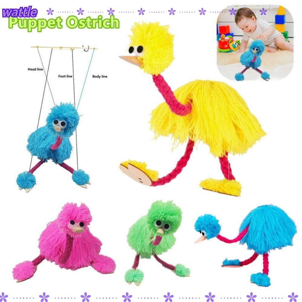 WATTLE Ostrich Puppet Stuffed, Plush Toy Hand Puppet Wooden Ostrich ...