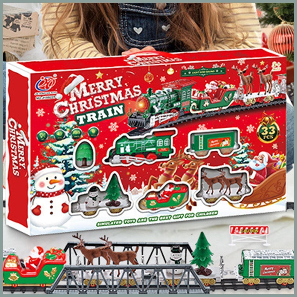 Train Track Around Christmas Tree with Light and Sound Cute Christmas ...