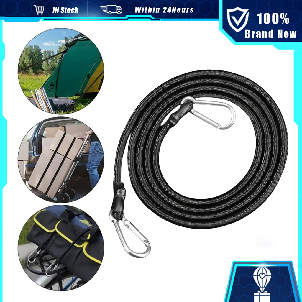 Rope with Hook 2M/4M Bungee Cord Bike Rope Luggage Binding Rope Fire ...