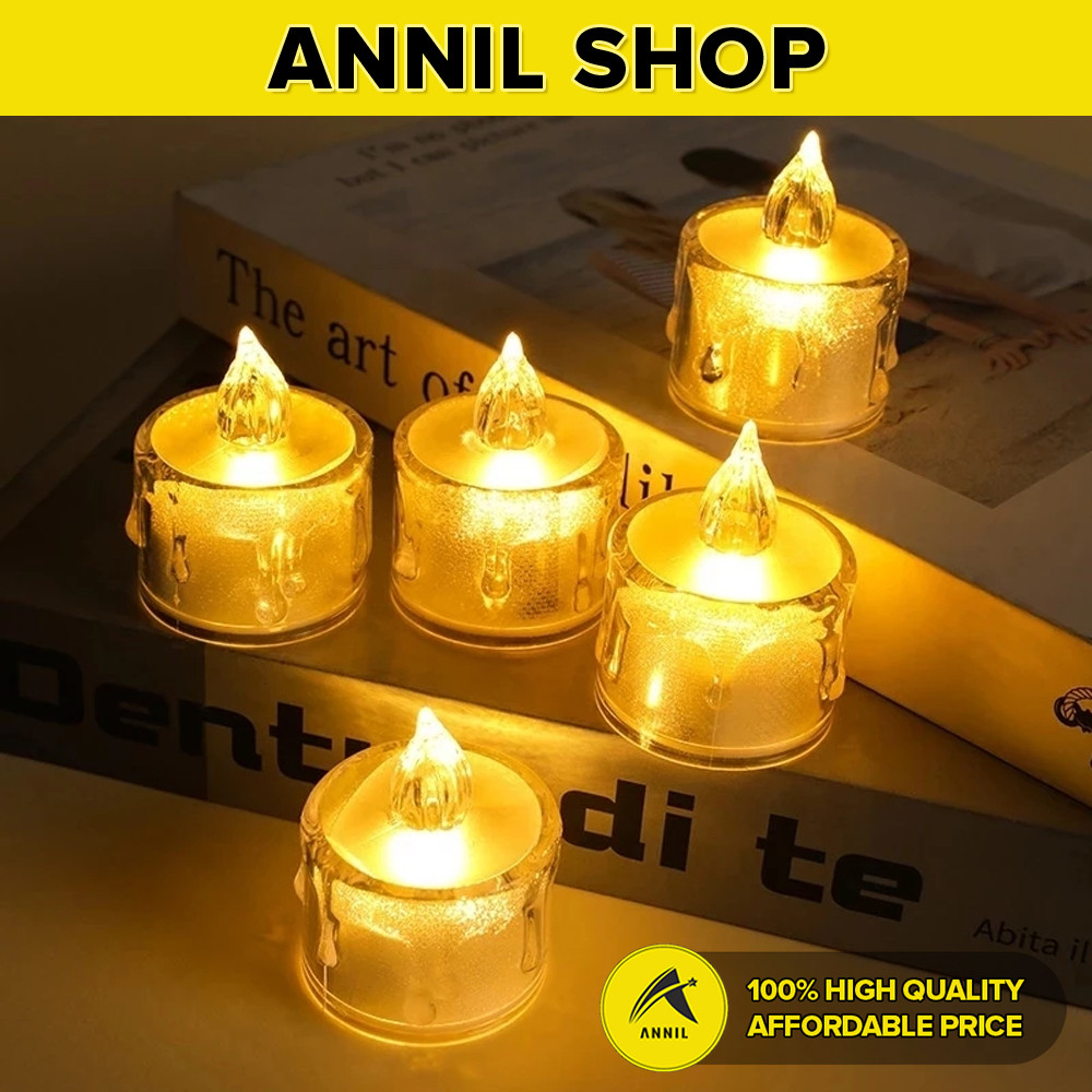 1pc LED Smokeless Candle Acrylic Electronic Tears Candle Led Flameless ...