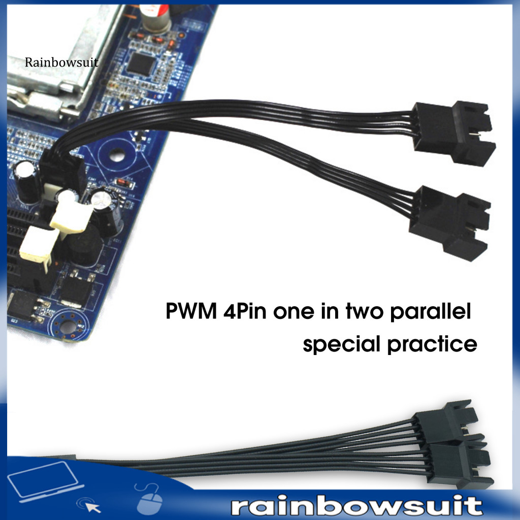 [RB] Easy Installation PWM Fan Hub Cable for Office 1 to 2 4 Pin PWM ...