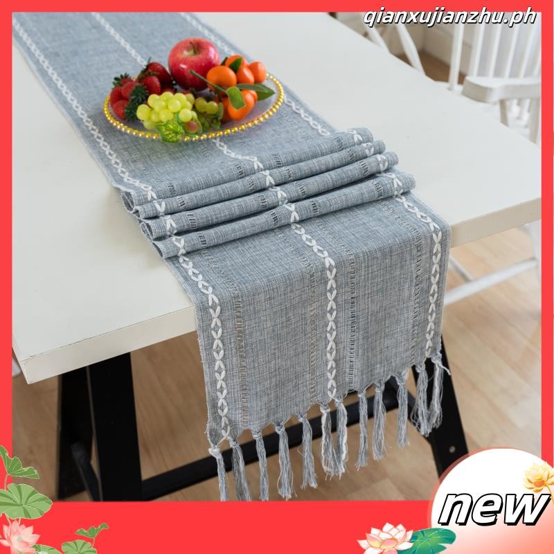 Luxury Cotton Linen Table Runner Cloth 4/6/8/10 Seaters Nordic Table ...