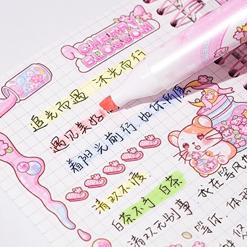 Aki Sauce Fluorescent Pen Flash Marker Spring Gift Student Marking Pen ...